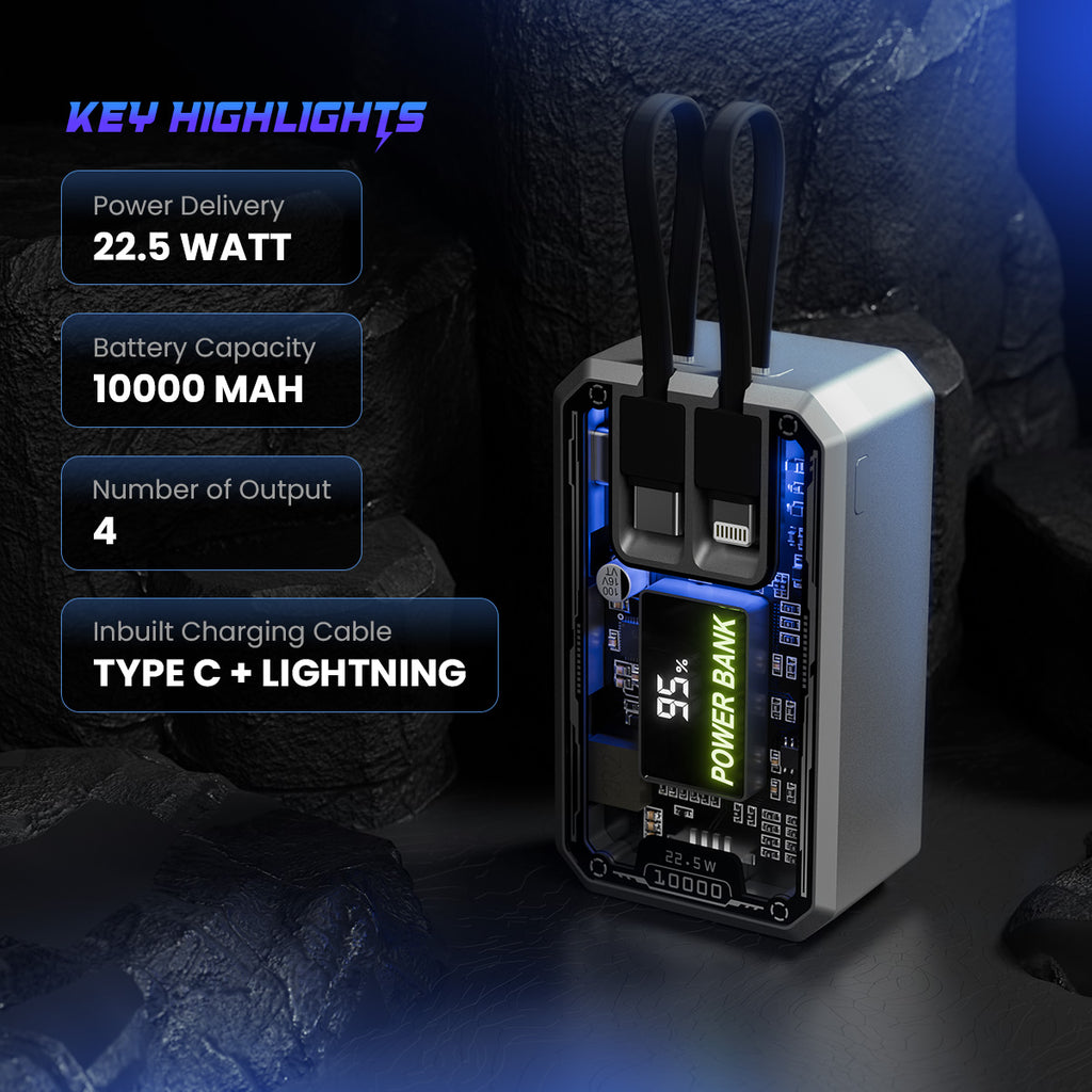 Transparent Power Bank 22.5 Watt - 10000mAh | ACwO